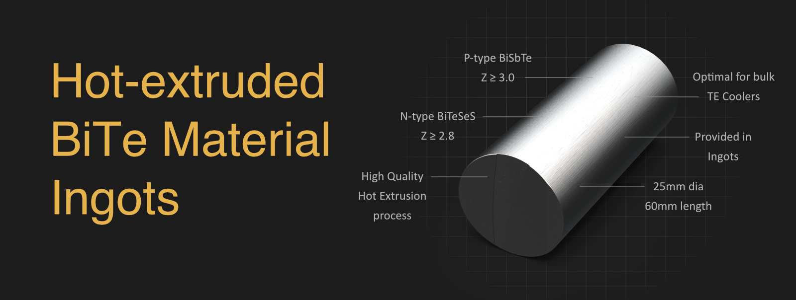 BiTe Material in Ingots