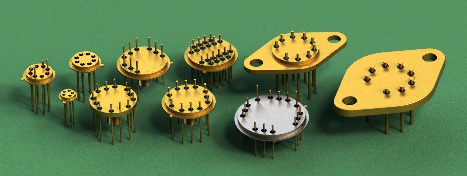 Hybrid and microelectronic packages, glass-to-metal seal products