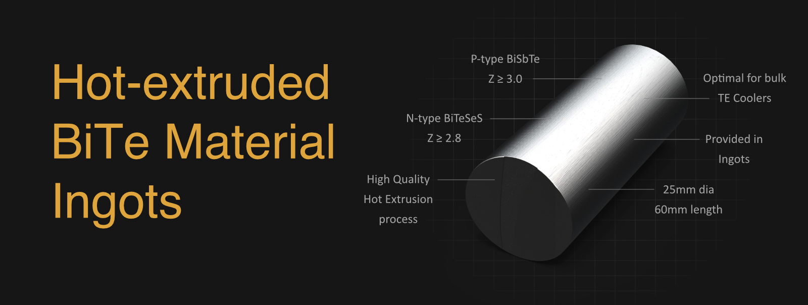 BiTe Material in Ingots