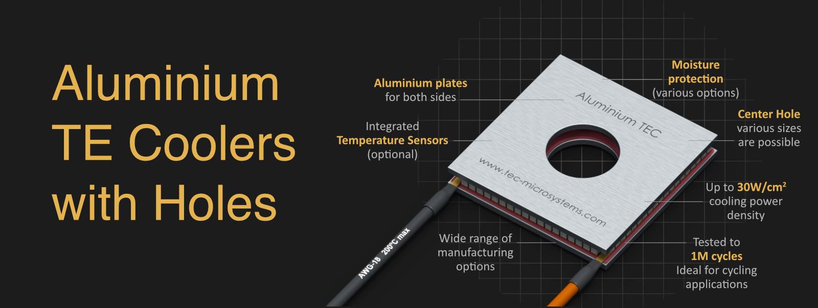 Aluminium Thermoelectric Coolers with Holes