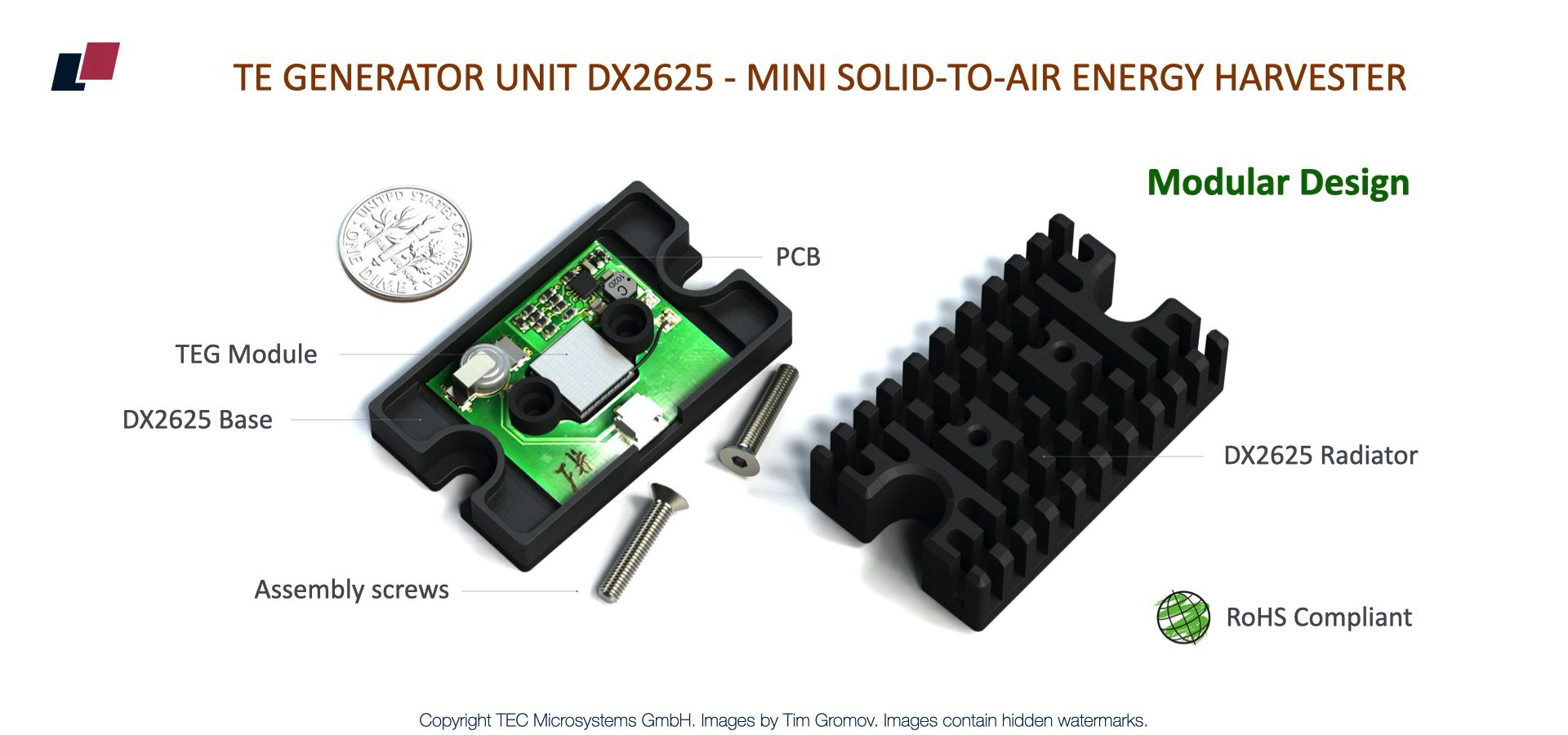 DX2625 - high-efficient self-contained TEG device with up to 20mW output