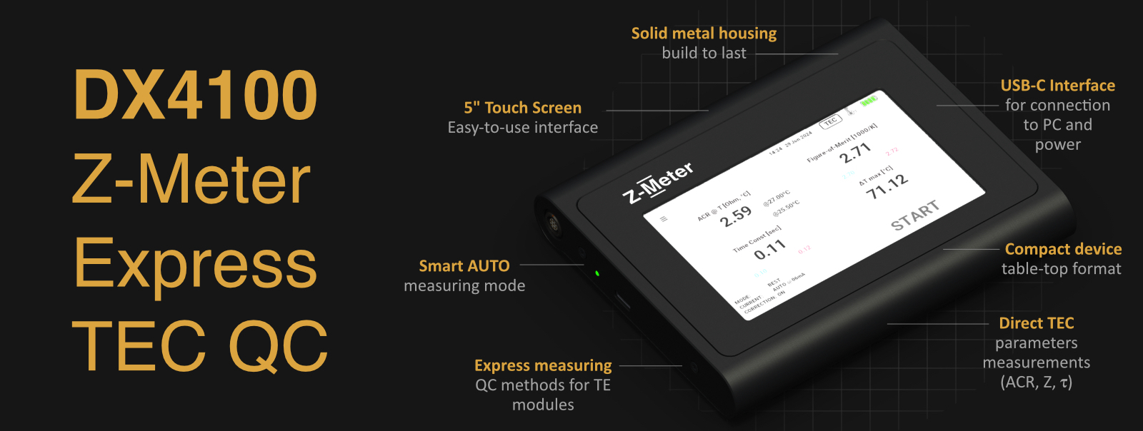 DX4100 Z-Meter - Advanded testing device for TE modules express QC